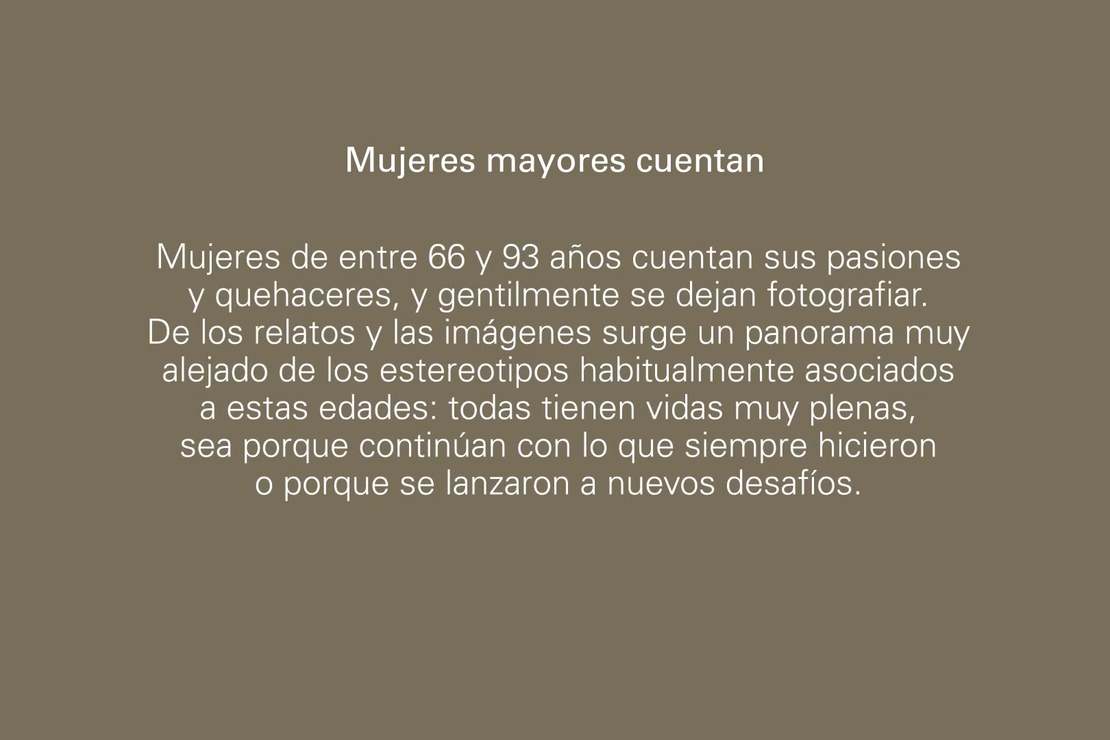 Zulma Recchini — Mujeres mayores cuentan